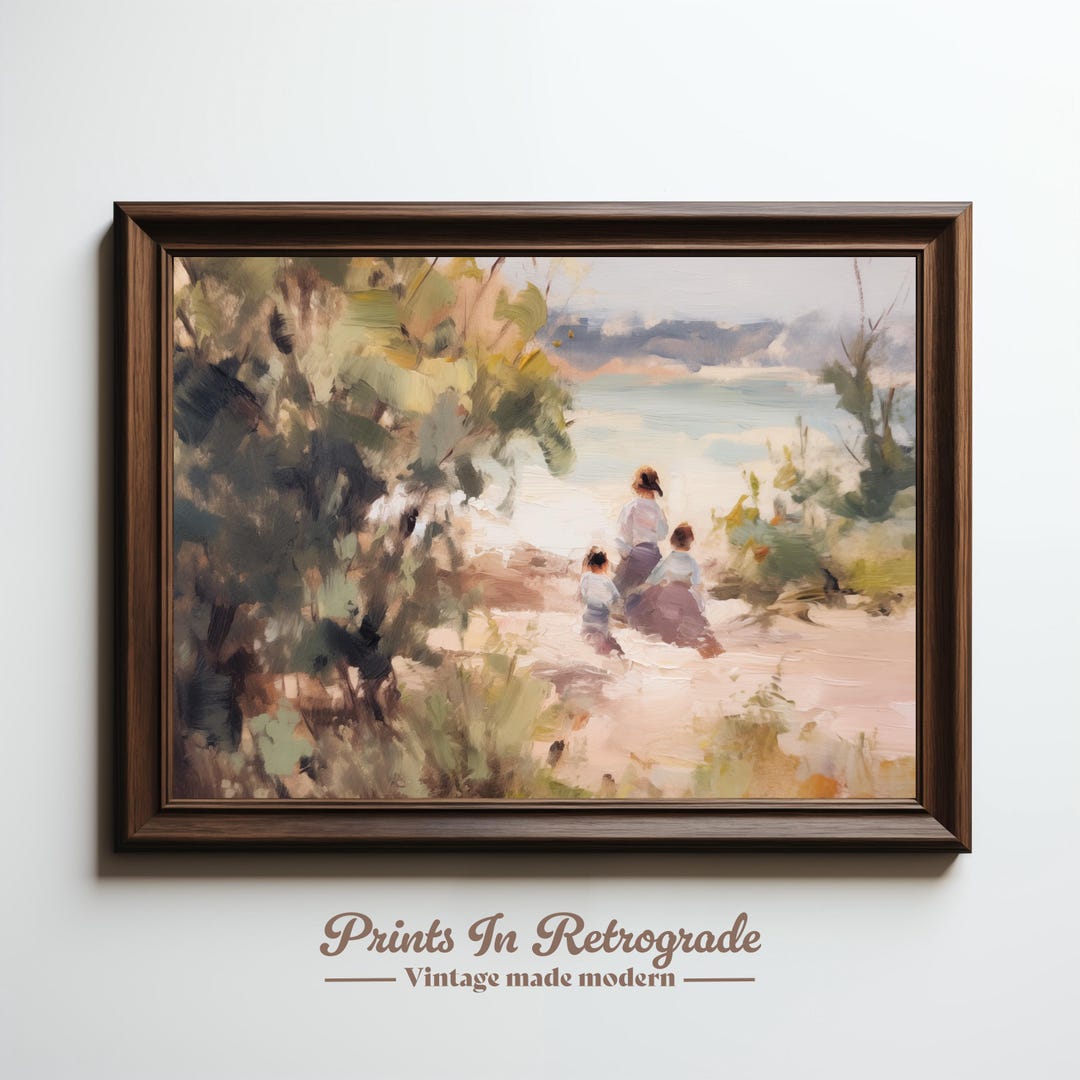 Three Sibling Lake Painting, Digital Printable Family Art, Modern Home ...