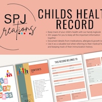 Minimalist Kids Medical Binder Bundle, Child Symptom Tracker, Pediatric ...