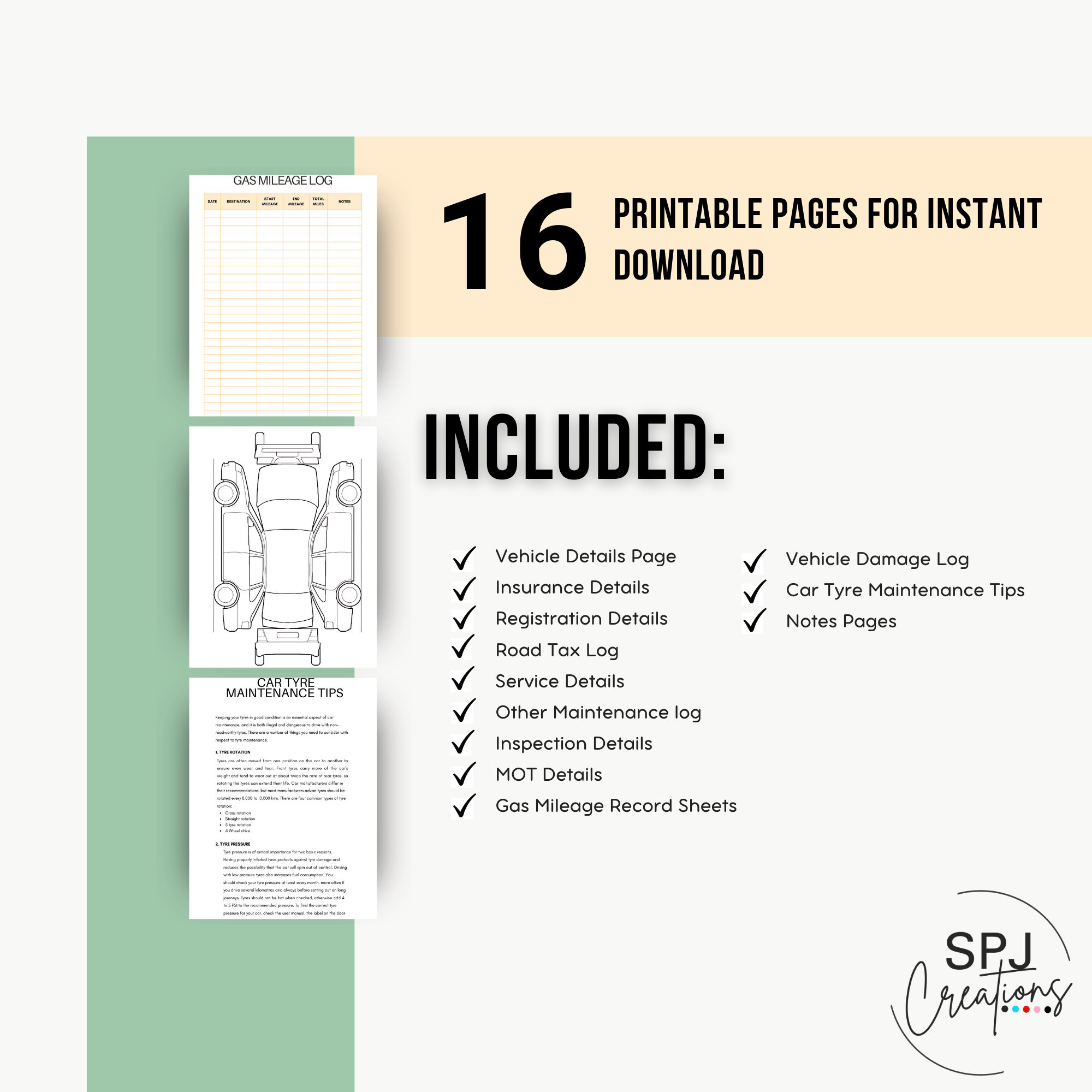Vehicle Maintenance Log Template, Service Tracker, Car Repairs, Expense ...