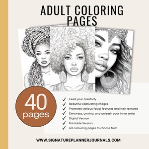 40 Strong Women Coloring Pages Adult Stress Relief, Adult Colouring ...