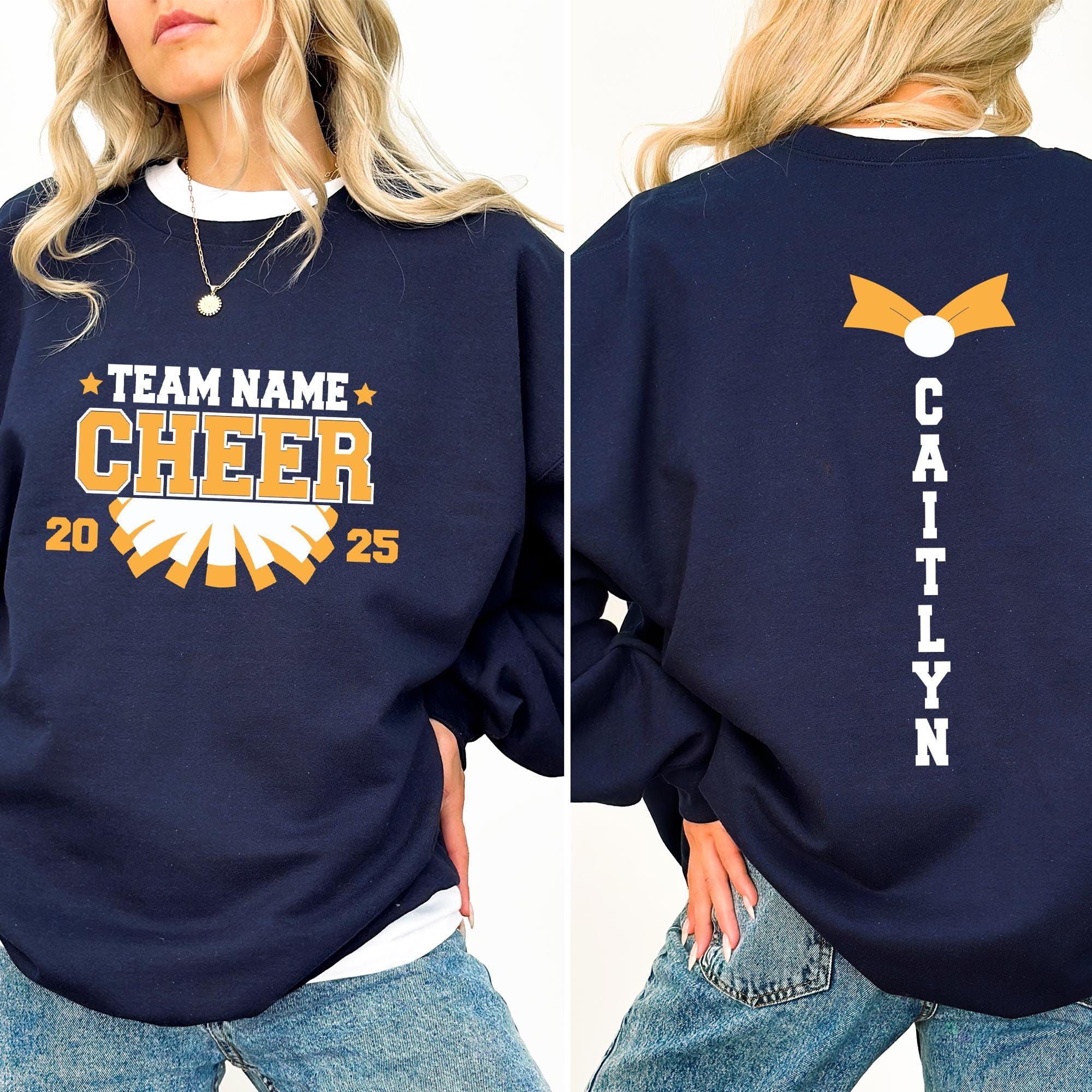 Custom Cheer Team Name Sweatshirt,cheerleader Gifts,cheer Mom With Name ...