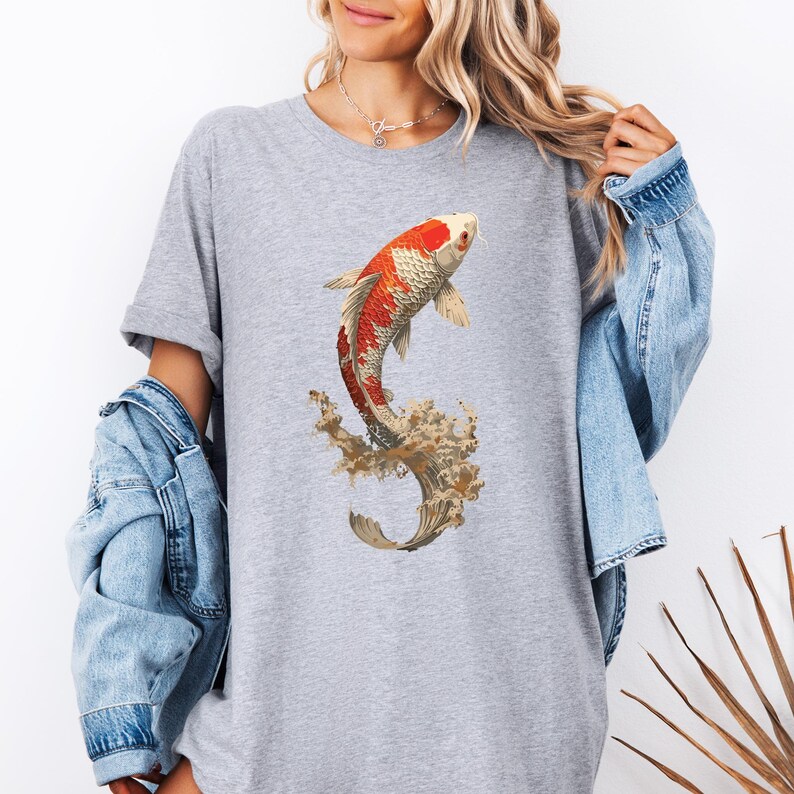 Retro Japanese Koi Fish T-shirt,japanese Shirt,japanese Street Wear ...