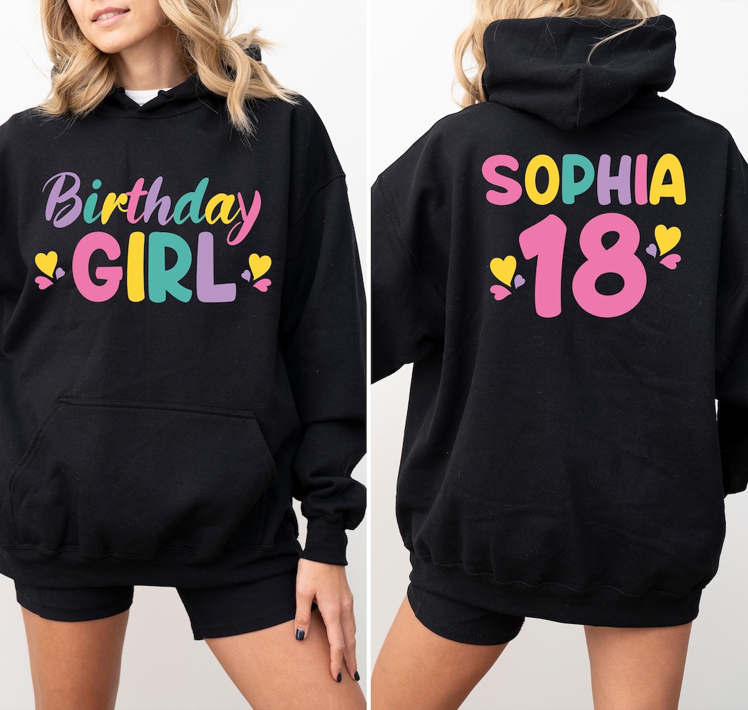 Custom Birthday Girl Hoodie, Girls Birthday Hoodie,birthday Toddler ...