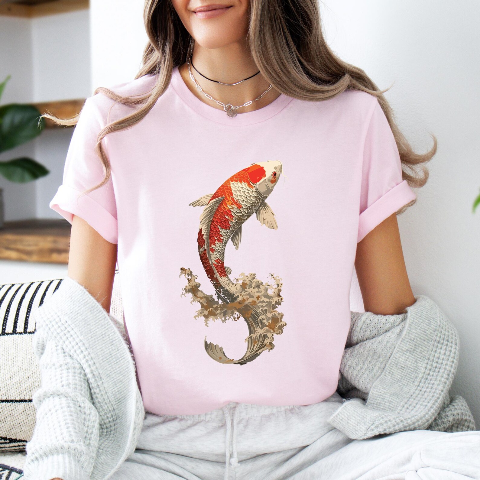 Retro Japanese Koi Fish T-shirt,japanese Shirt,japanese Street Wear ...