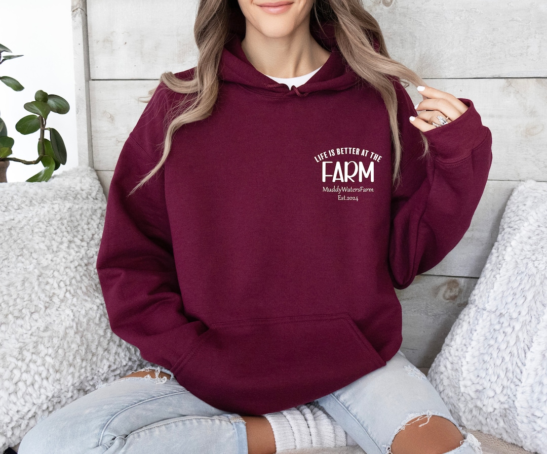Farm Est Custom Hoodie, Customizable Farm Name Est Hoodie, Life is ...