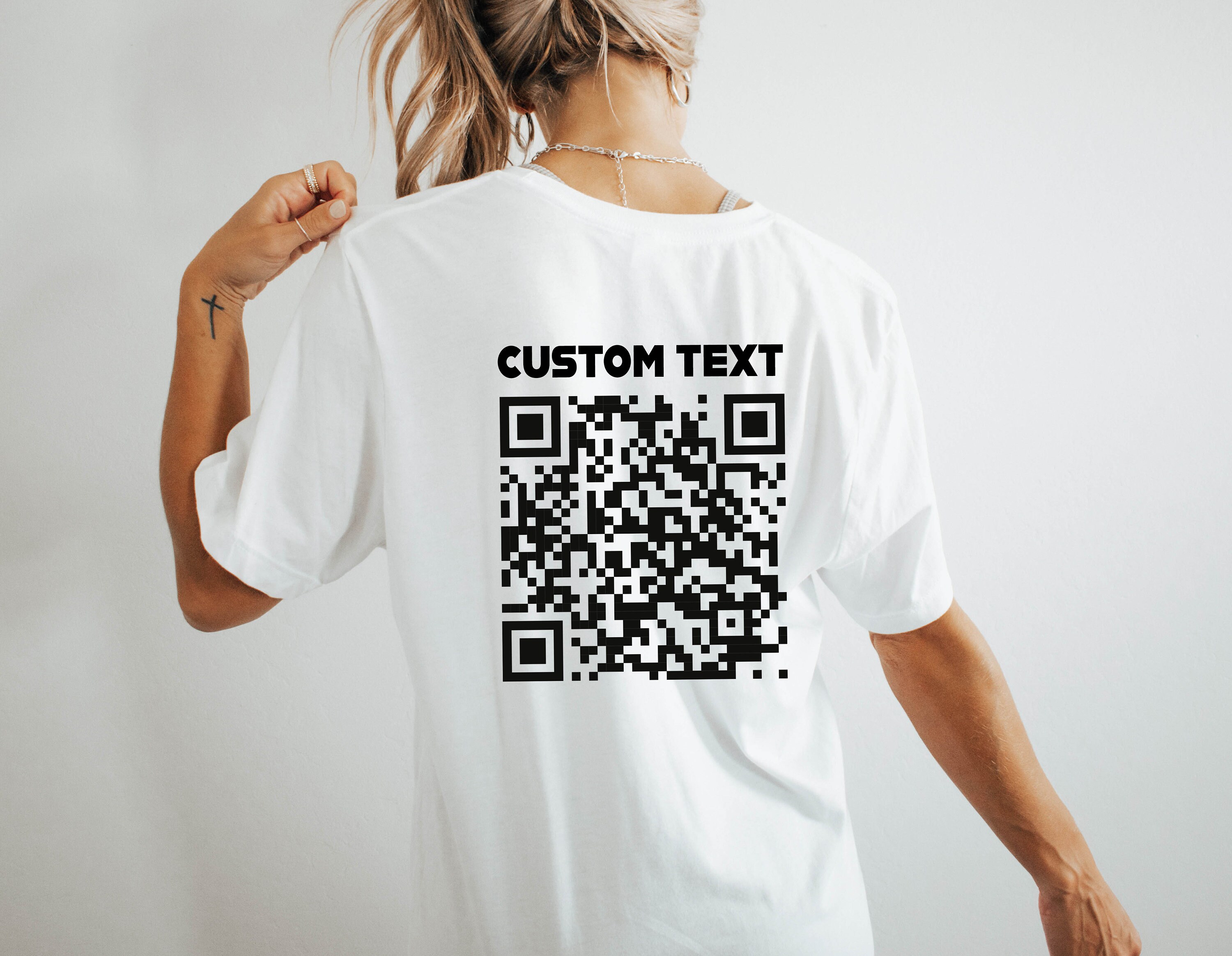 Custom QR Code Shirt, Custom Text Shirt With Qr Code Shirt ...