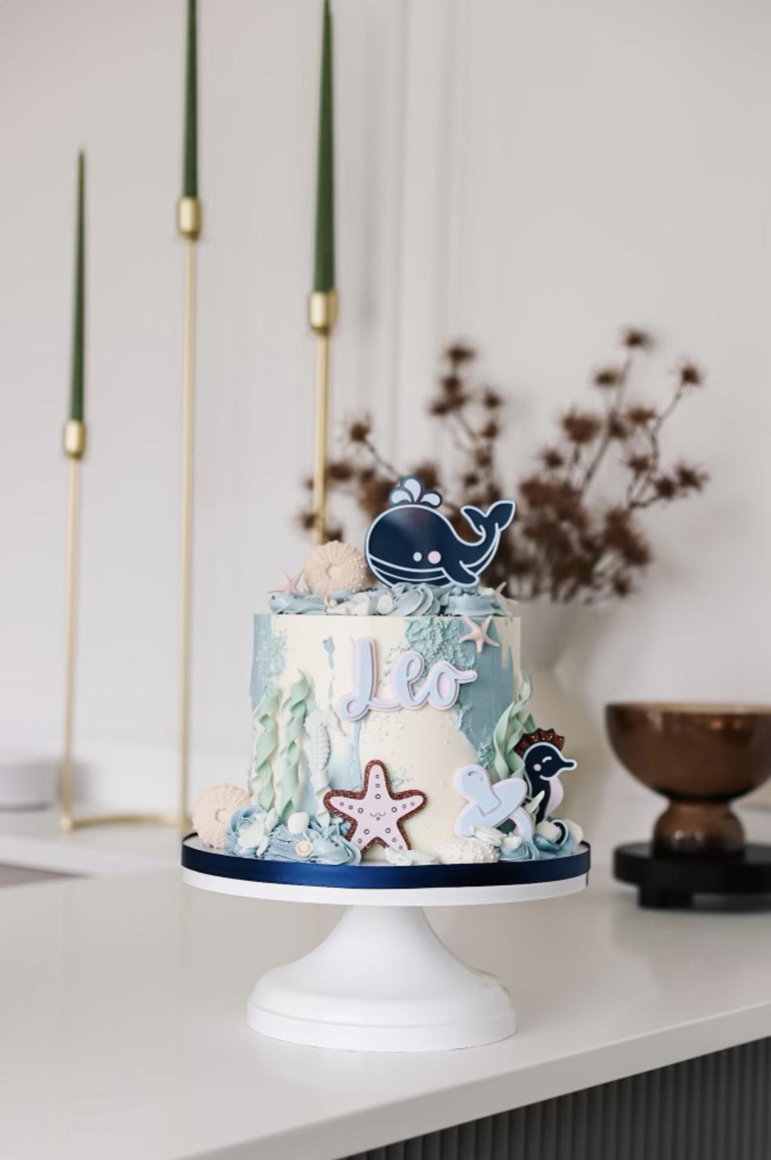 Sea Creature Cake Topper - Marine - Ocean - Seahorse - Starfish - Whale ...