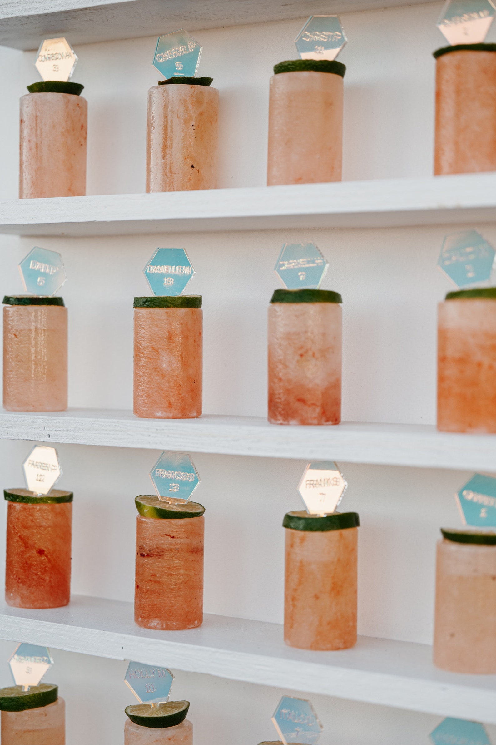 Seating Chart Shot Glass Markers Hexagon Spikes Wedding Event - Etsy