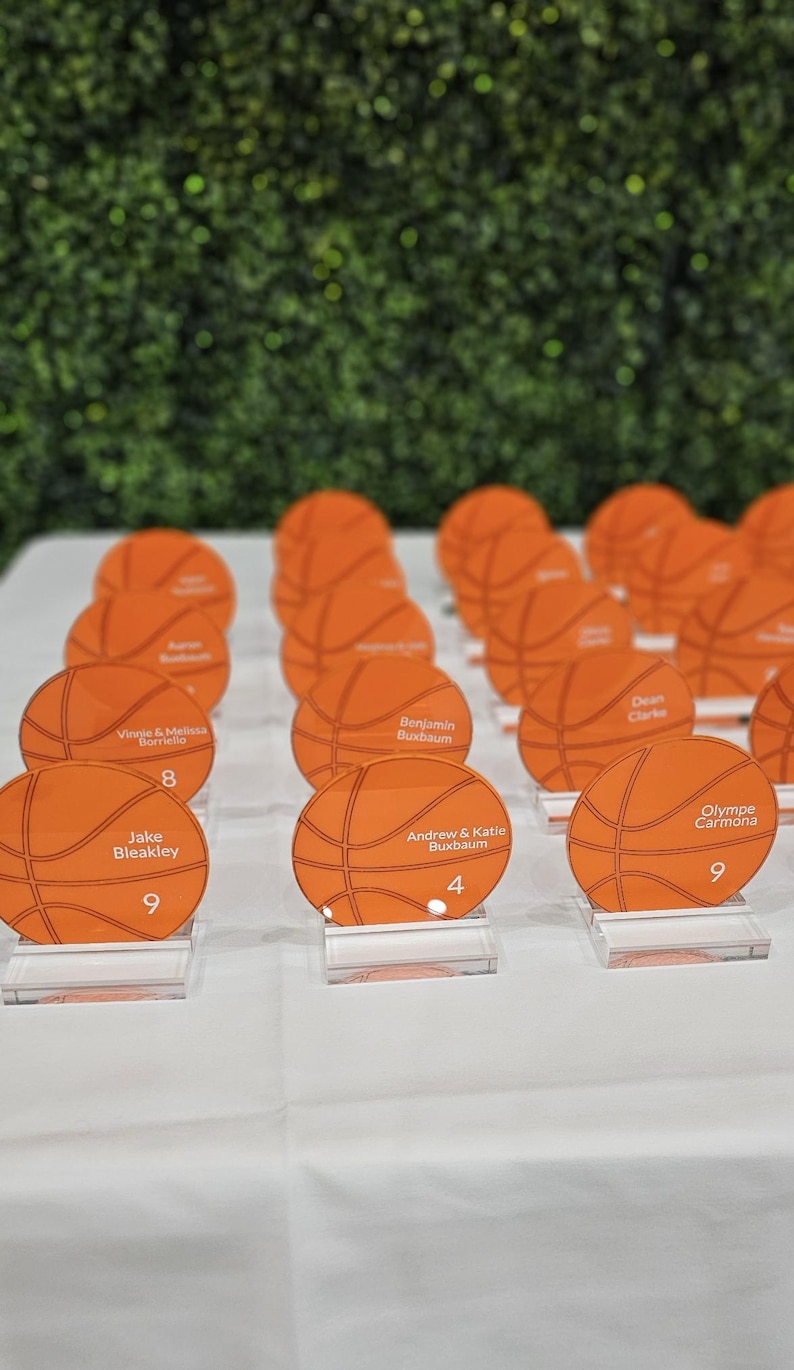 Basketball Name Place Cards - Custom - Party - Sports - Table Numbers ...