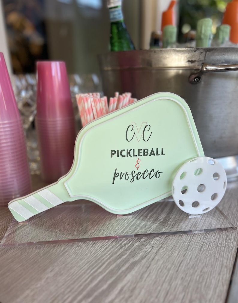 Pickleball & Prosecco Sign - Event Signage - Tennis - Custom Logo Sign ...