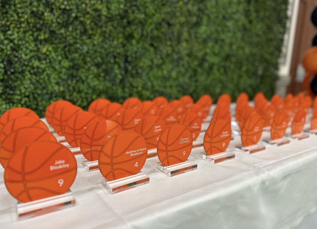 Basketball Name Place Cards - Custom - Party - Sports - Table Numbers ...