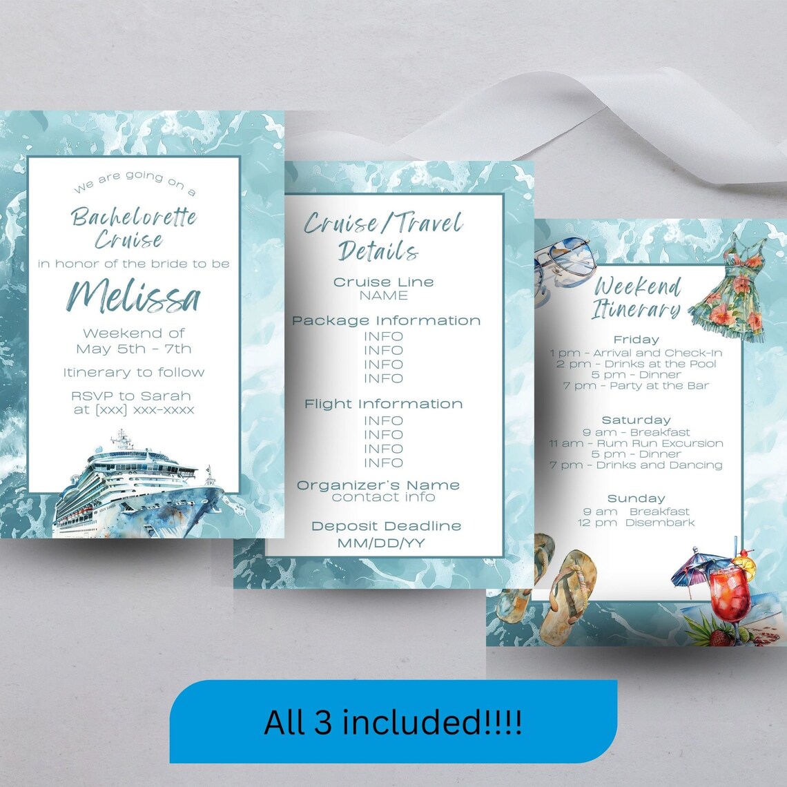 Bachelorette Cruise Invitation, Cruise Invitation, Last Splash, Cruise ...