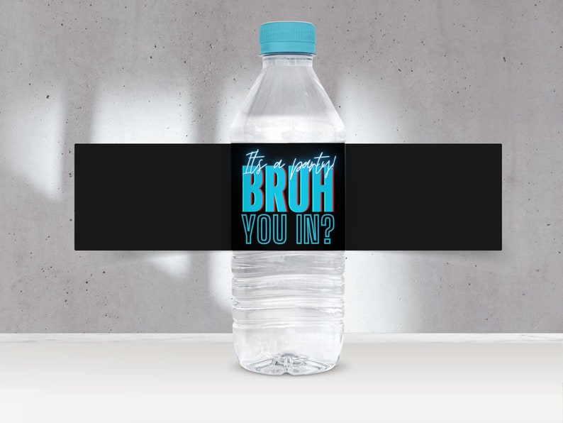 Bruh Birthday Water Bottle Label, Bruh Party, Pizza Party, Teen ...