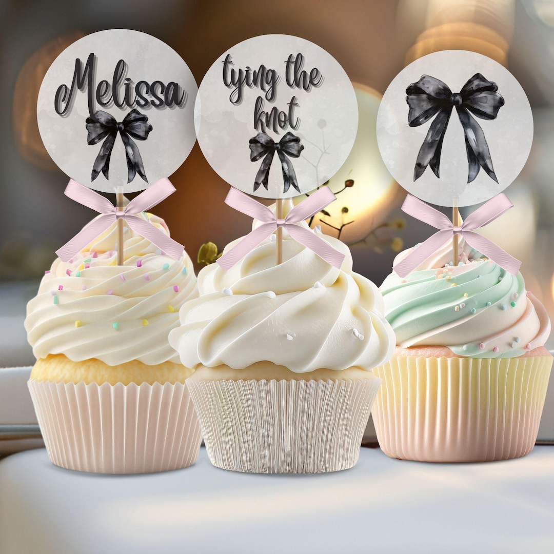 Shes Tying the Knot Bridal Shower Cupcake Topper, Bridal Shower Cupcake ...
