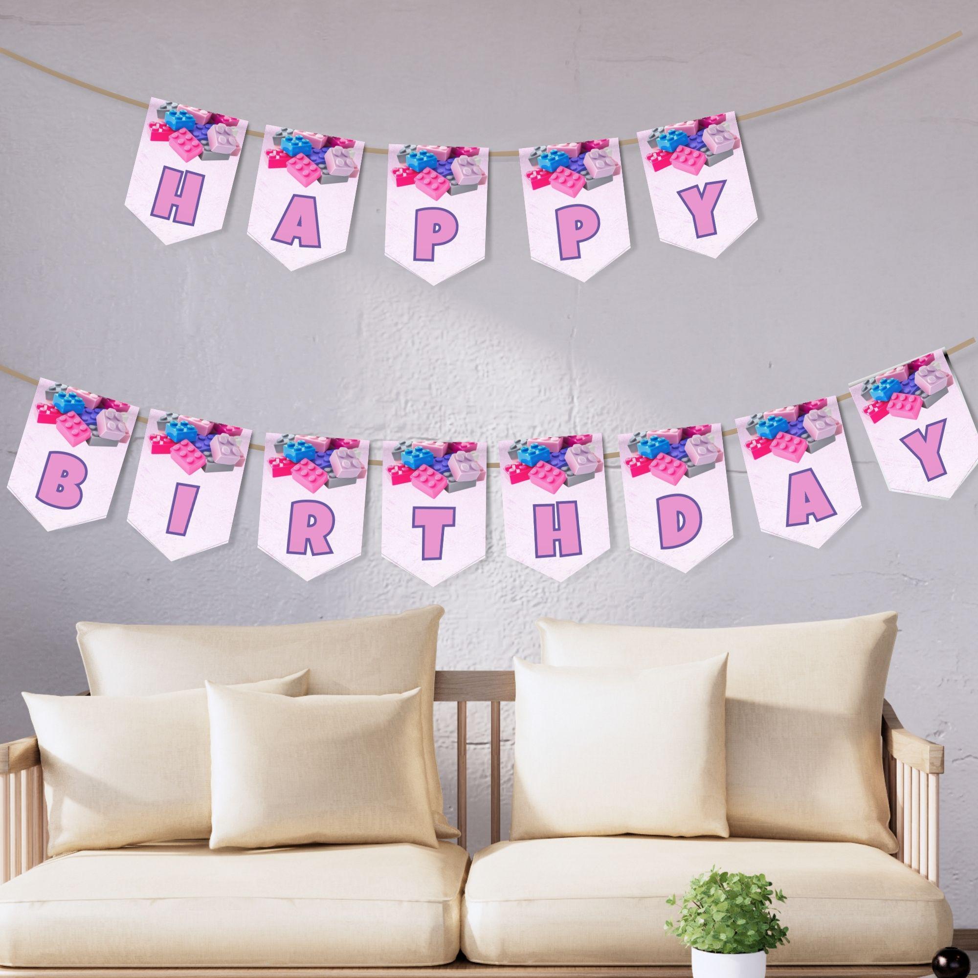 Building Block Birthday Banner, Building Block Birthday Party Bunting ...