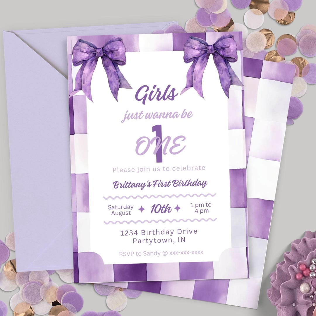 Girls Just Wanna Have Fun Birthday Invite, Girls Just Wanna Be One ...