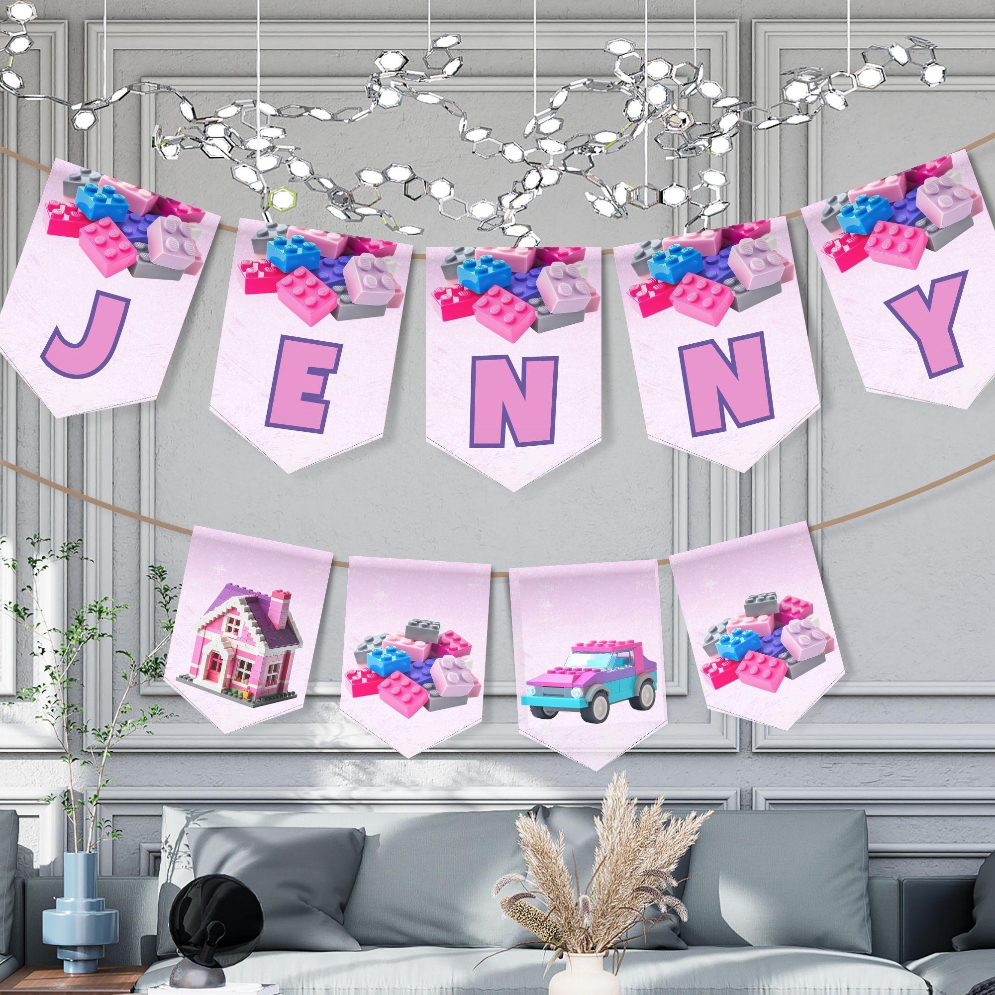 Building Block Birthday Banner, Building Block Birthday Party Bunting ...