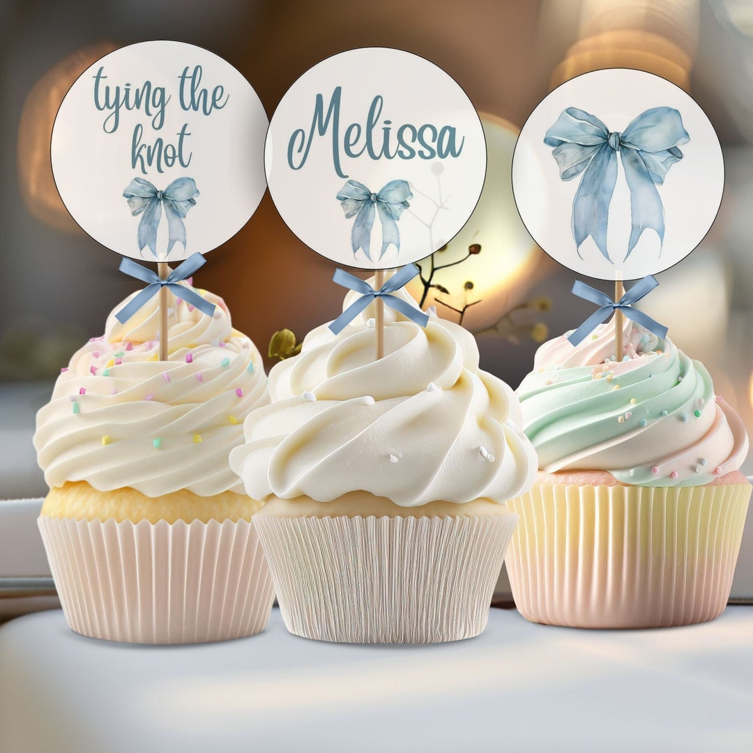Shes Tying the Knot Bridal Shower Cupcake Topper, Bridal Shower Cupcake ...
