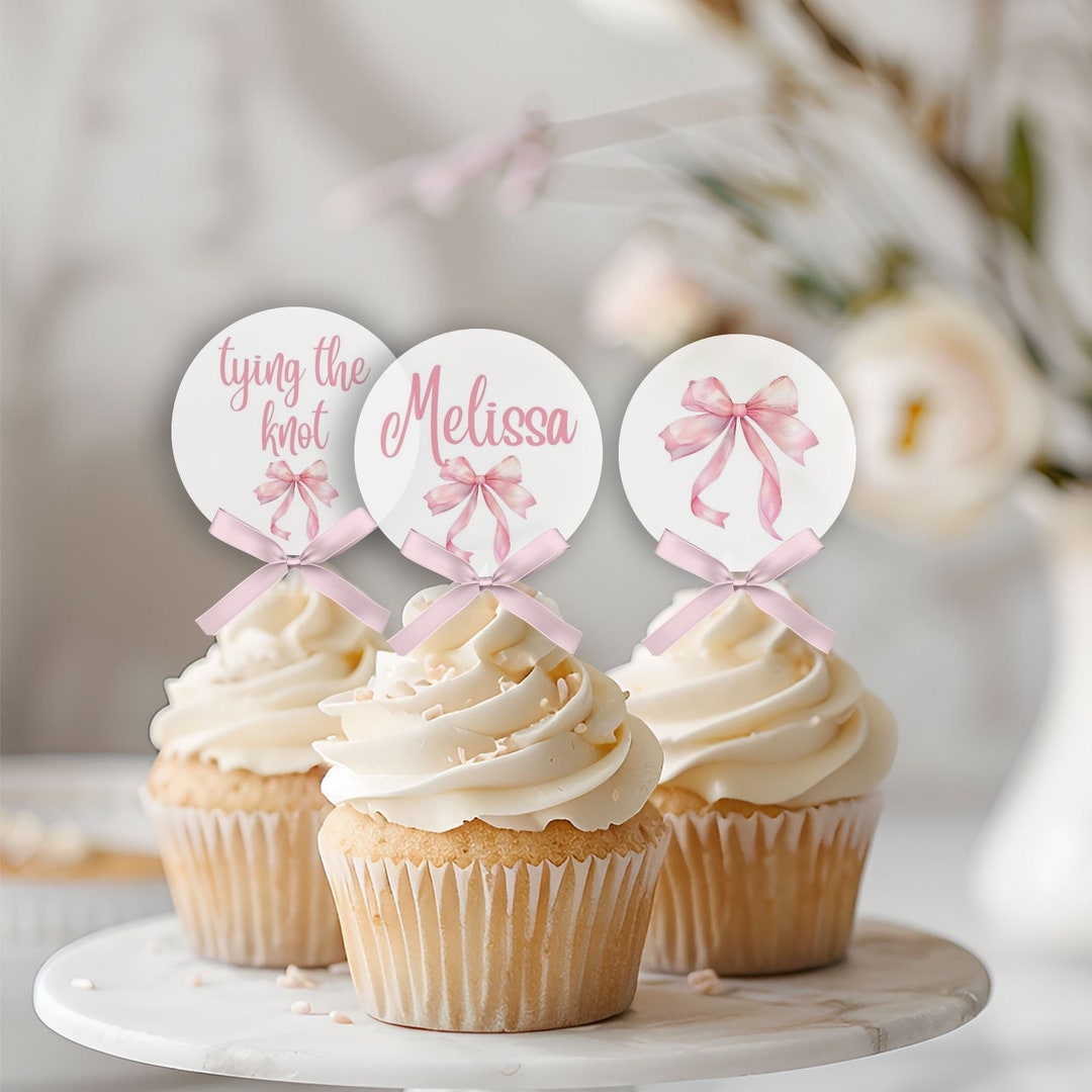 Shes Tying the Knot Bridal Shower Cupcake Topper, Bridal Shower Cupcake ...
