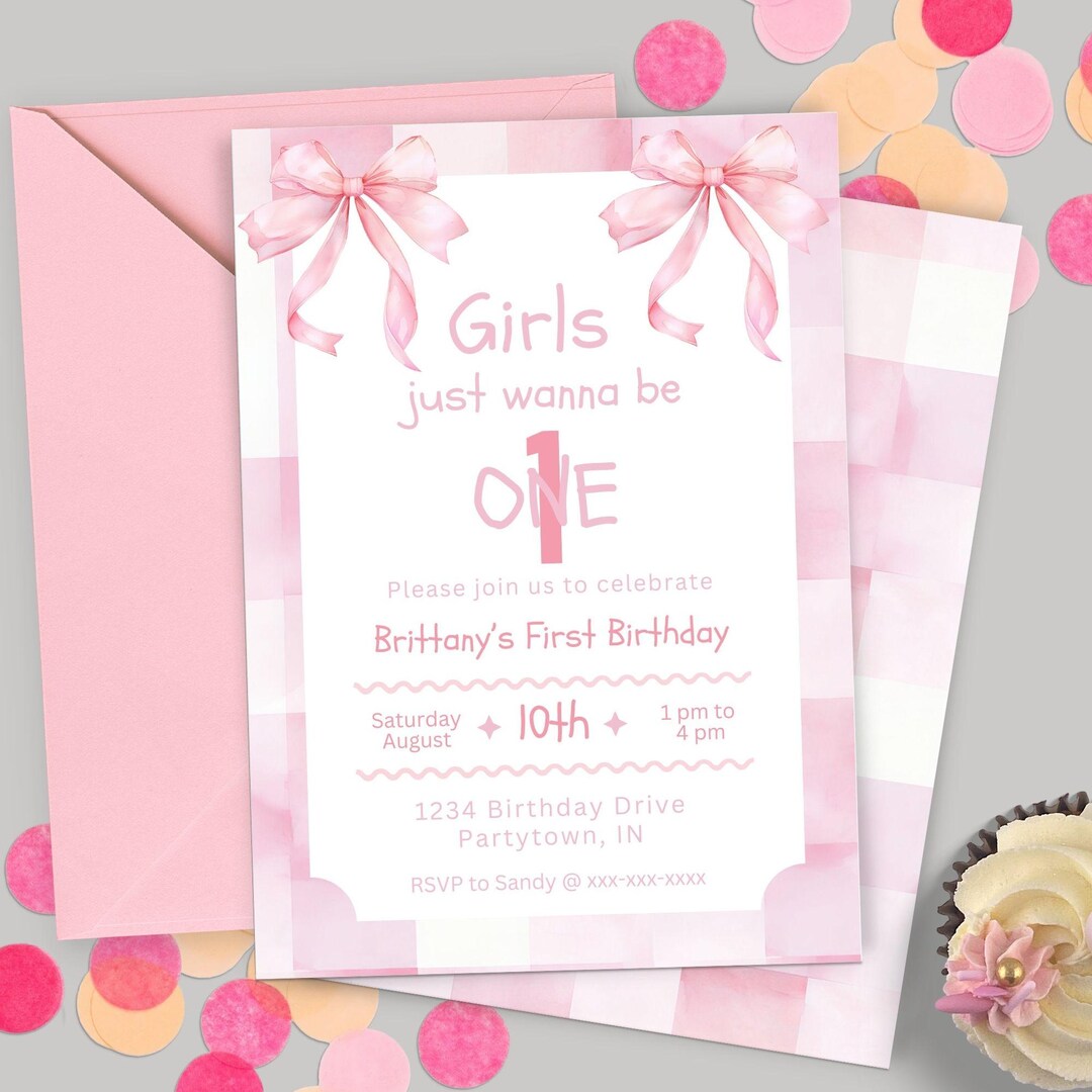 Girls Just Wanna Have Fun Birthday Invite, Girls Just Wanna Be One ...