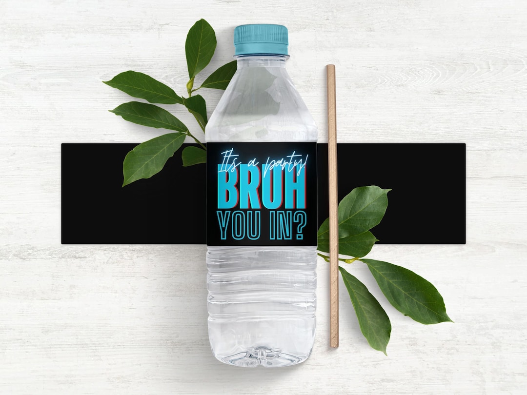 Bruh Birthday Water Bottle Label, Bruh Party, Pizza Party, Teen ...