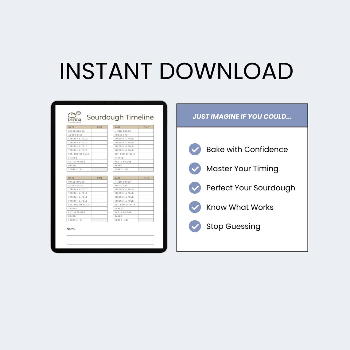 Sourdough Baking Timeline — Printable Tracking Sheet (A4 + US Letter ...