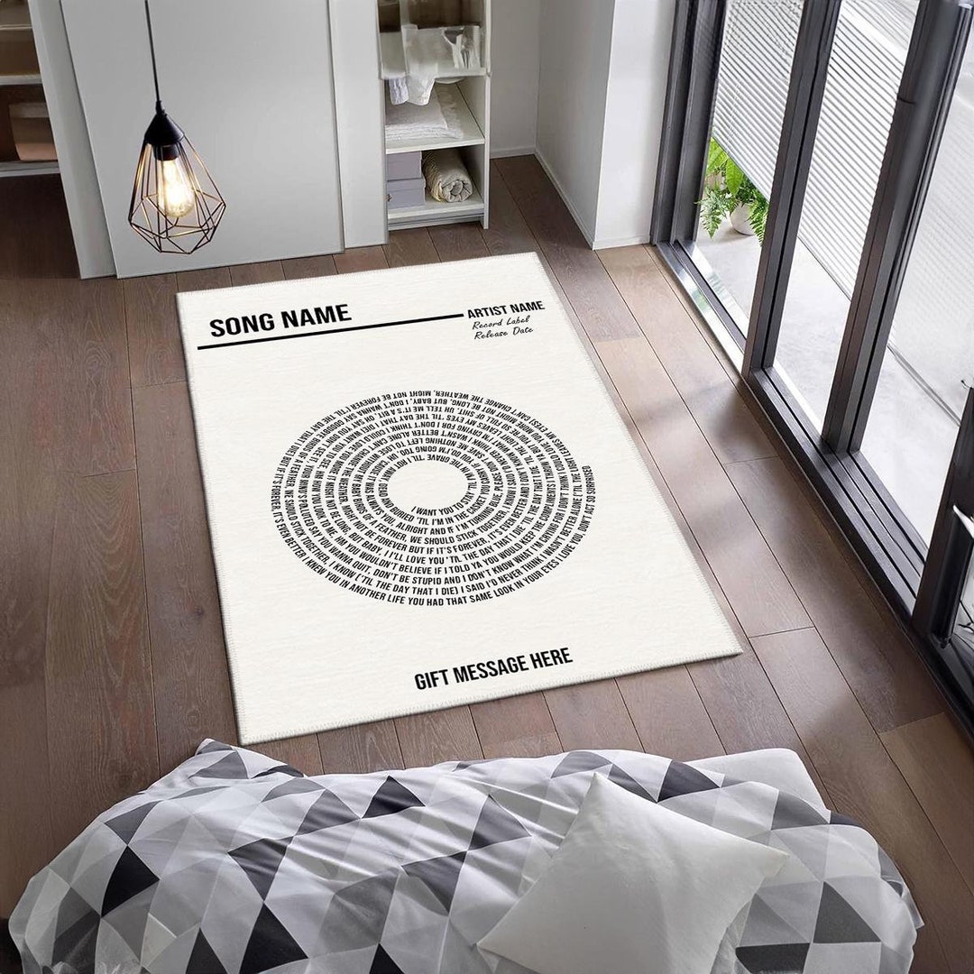 Custom Vinly Record Rug, Custom Album Cover Rug, Vinyl Record Decor ...