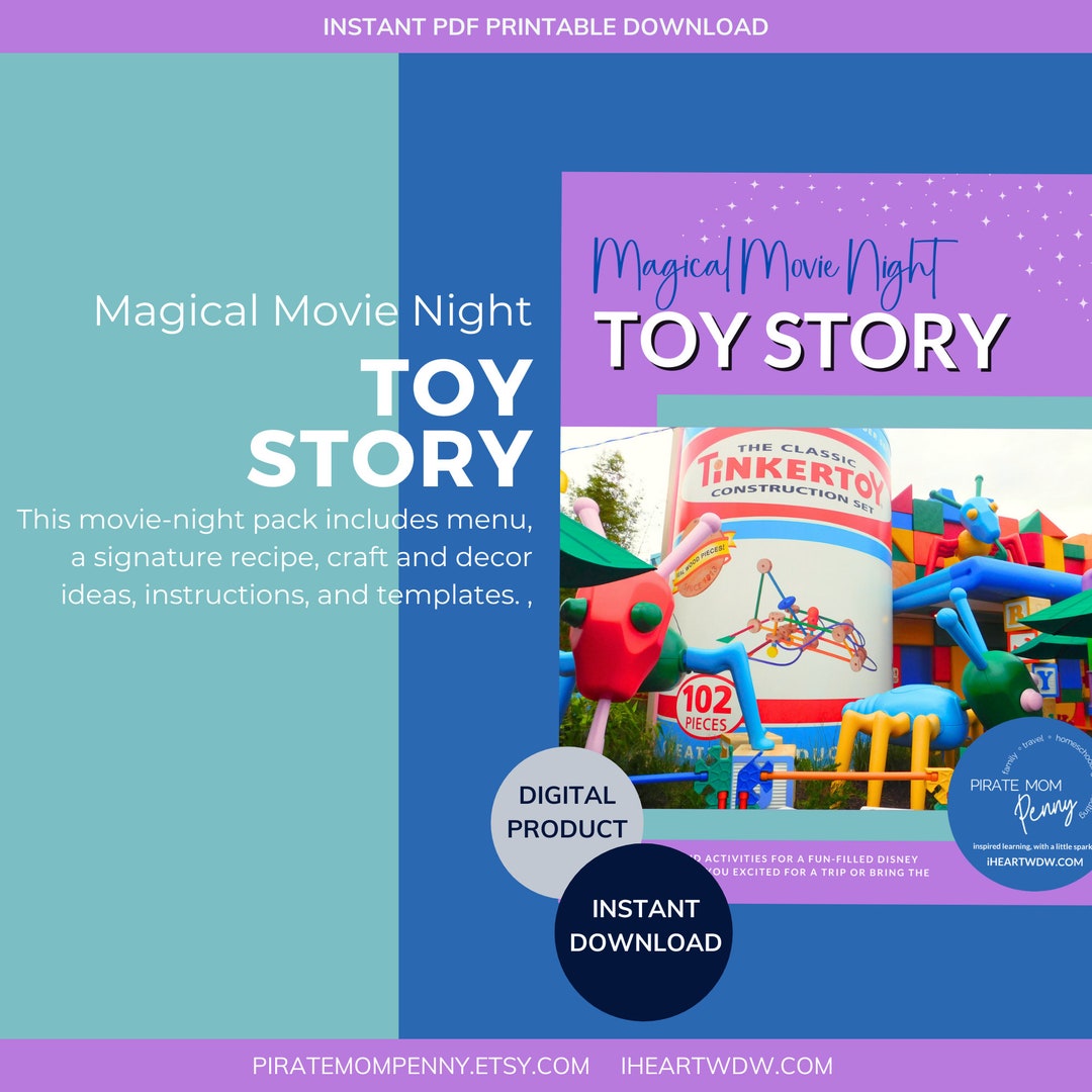 Toy Story FAMILY MOVIE NIGHT, Movie Menu, Homeschool, Activity, Craft ...