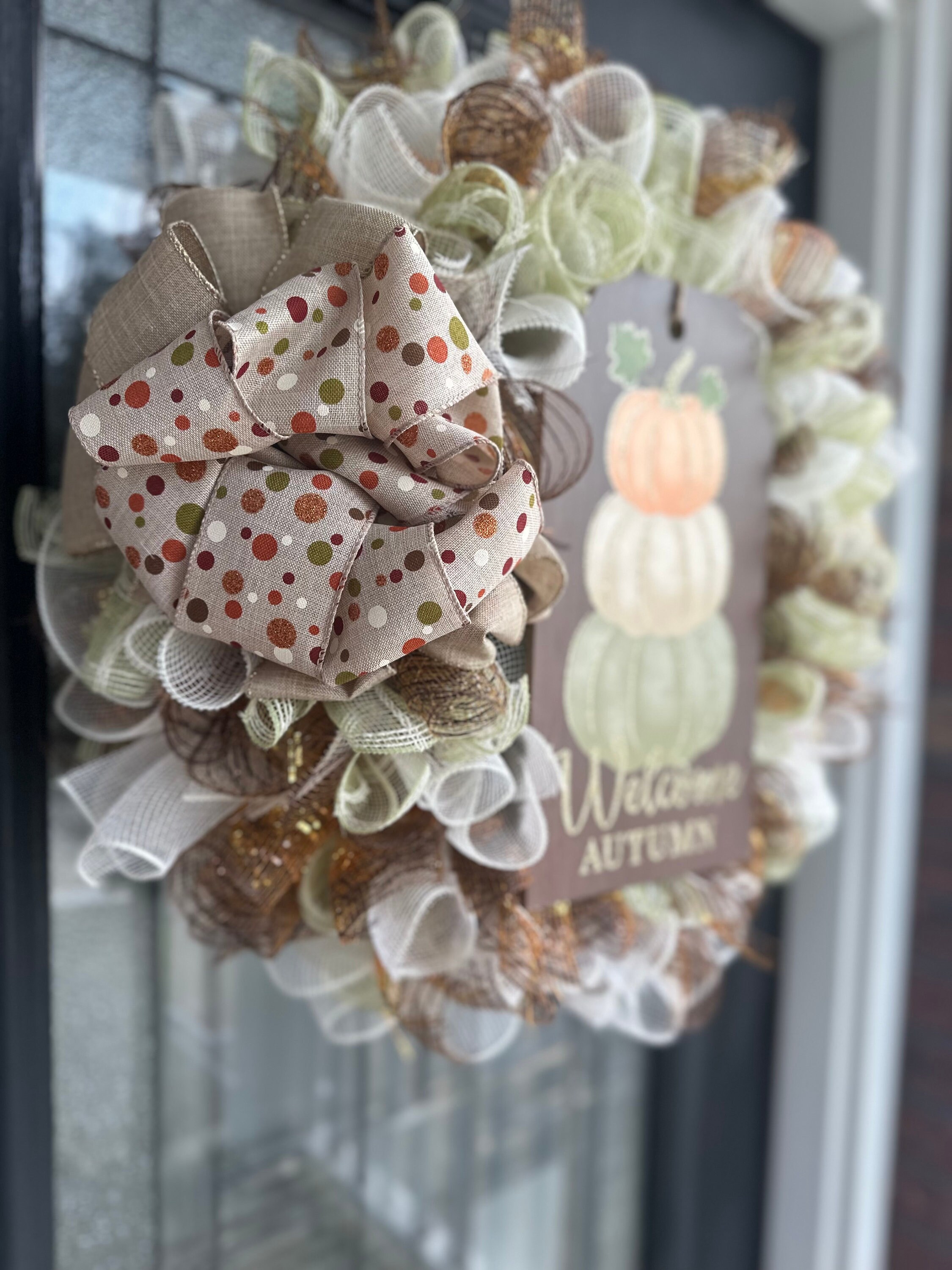 Welcome Autumn Wreath Fall 2024 Front Porch Wreath Happy Autumn Wreath ...