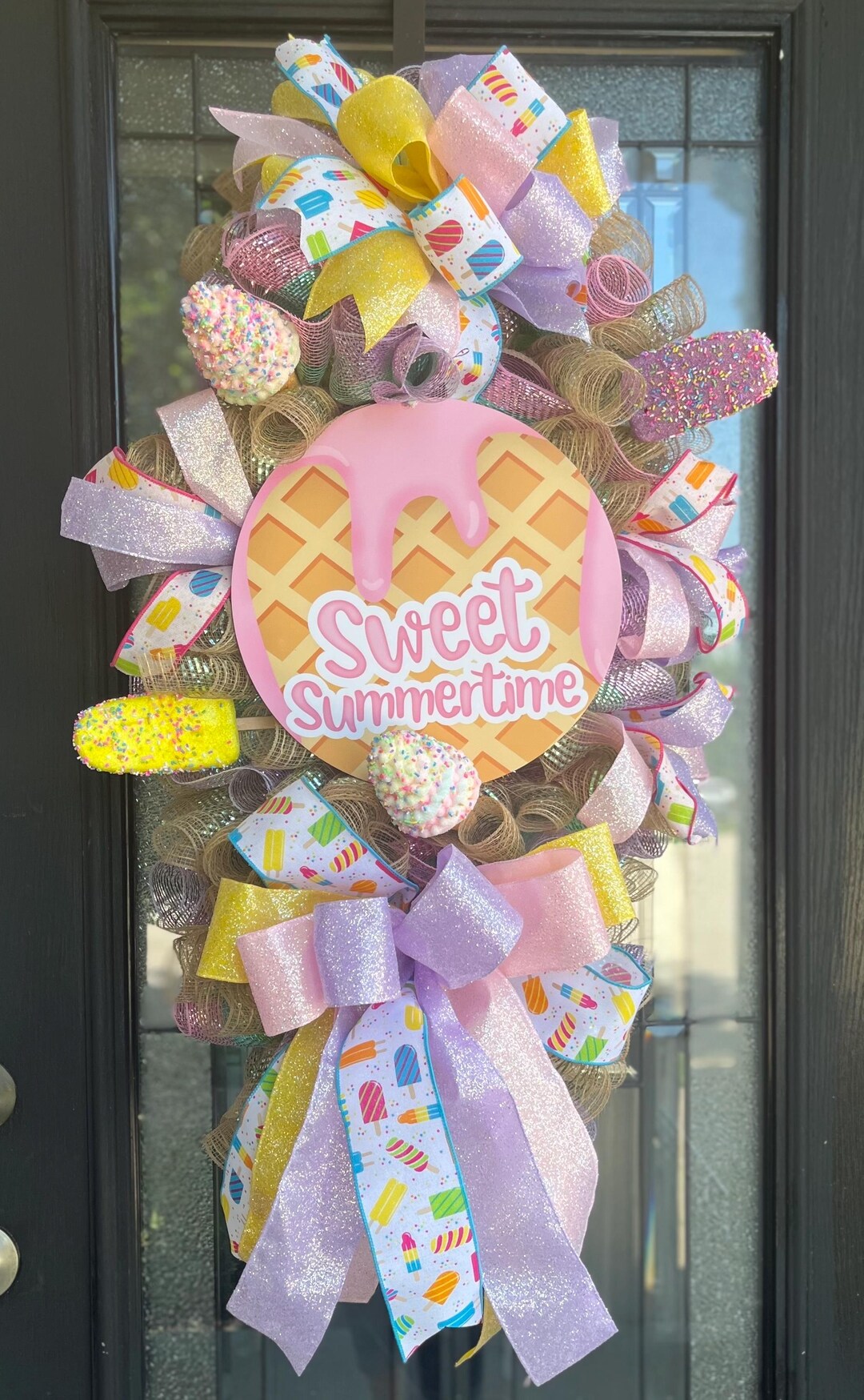 Sweet Summer Swag Wreath | Ice Cream Sprinkle Mesh Swag | Summer Décor ...