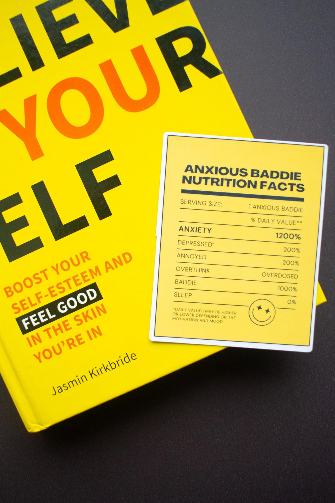 Anxious Baddie Nutrition Facts Stickers, Funny Sticker, Cute Gift ...