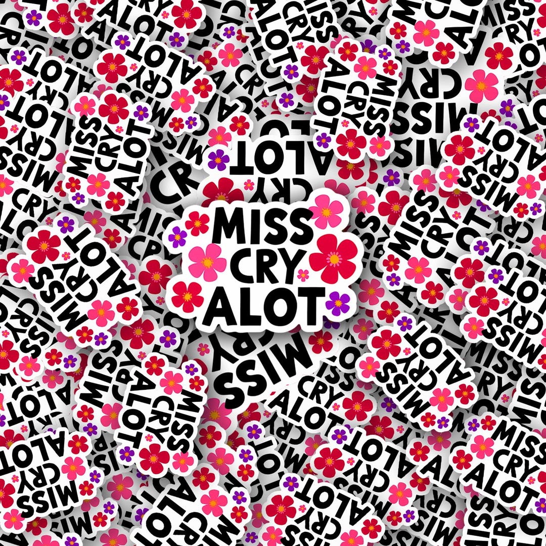 Miss Cry A Lot Sticker, Crying Sticker, Mental Awareness Sticker, Cute ...