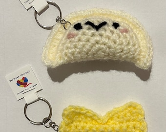 Pasta Leather Keychain Baby Pink, Leather Pasta Key Ring, Farfalle ...