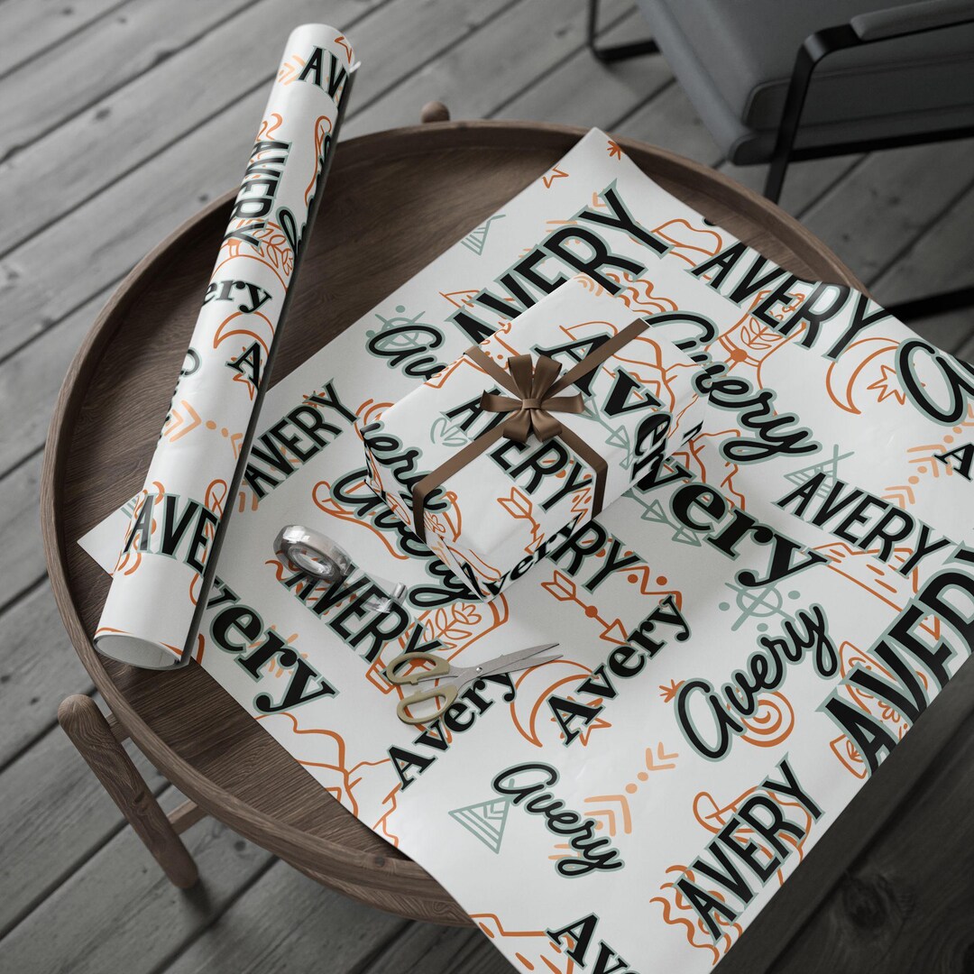 Western Wrapping Paper Name, Custom Wrapping Paper, Personalized ...