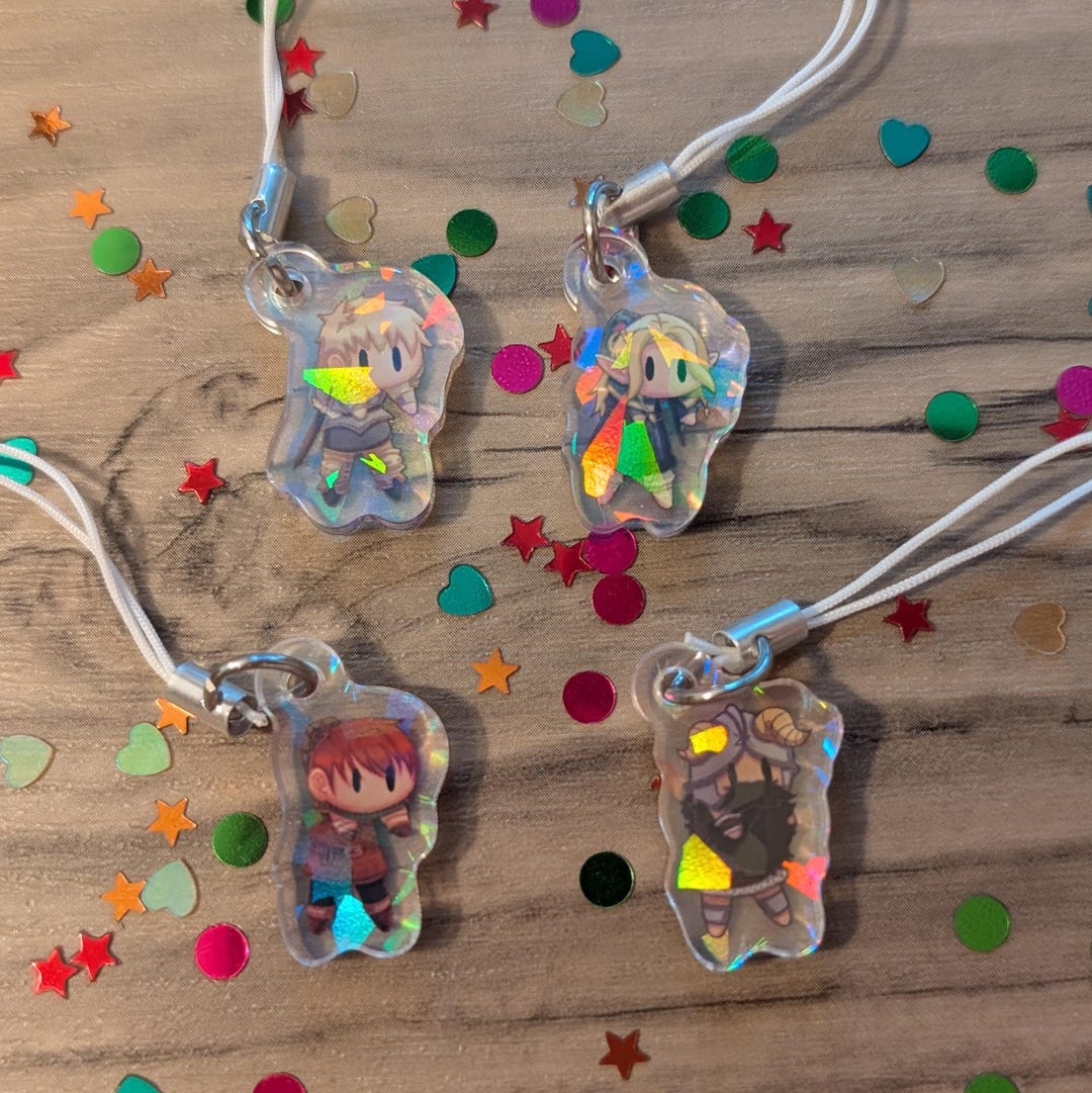 Dungeon Meshi Mini Holographic Keychains - Etsy