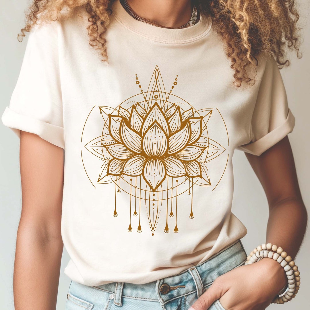 Lotus Sacred Geometry, Sacred Geometry Gift, Positive Tshirt ...