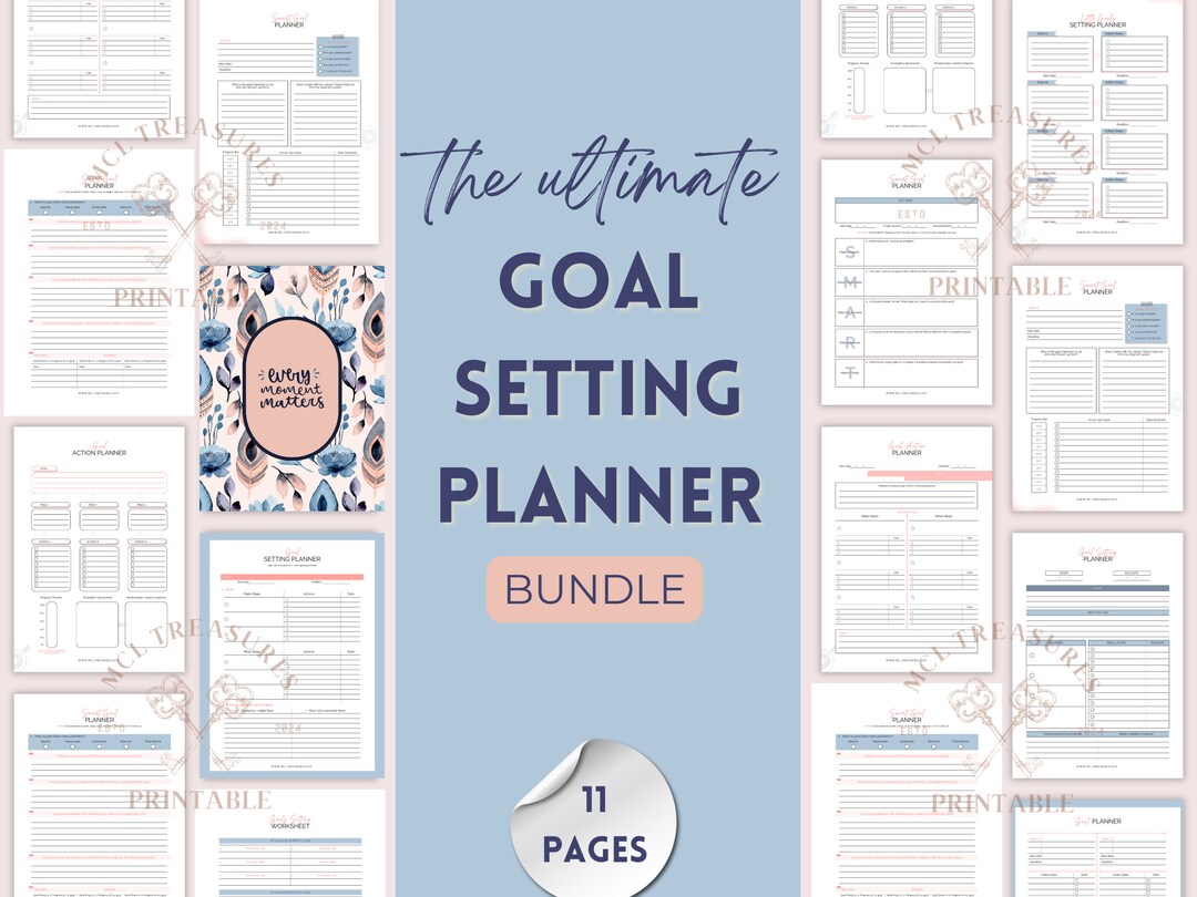 Goal Setting Planner, Printable Personalized Goal Planner, Motivation ...