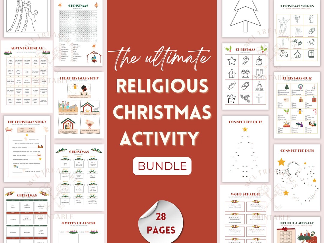 Religious Christmas Activity Bundle, Christian Kids Printable, Bible ...