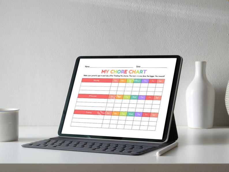 Kids Chore Chart Tracker, Printable Chore List, Reward Chart for Kids ...