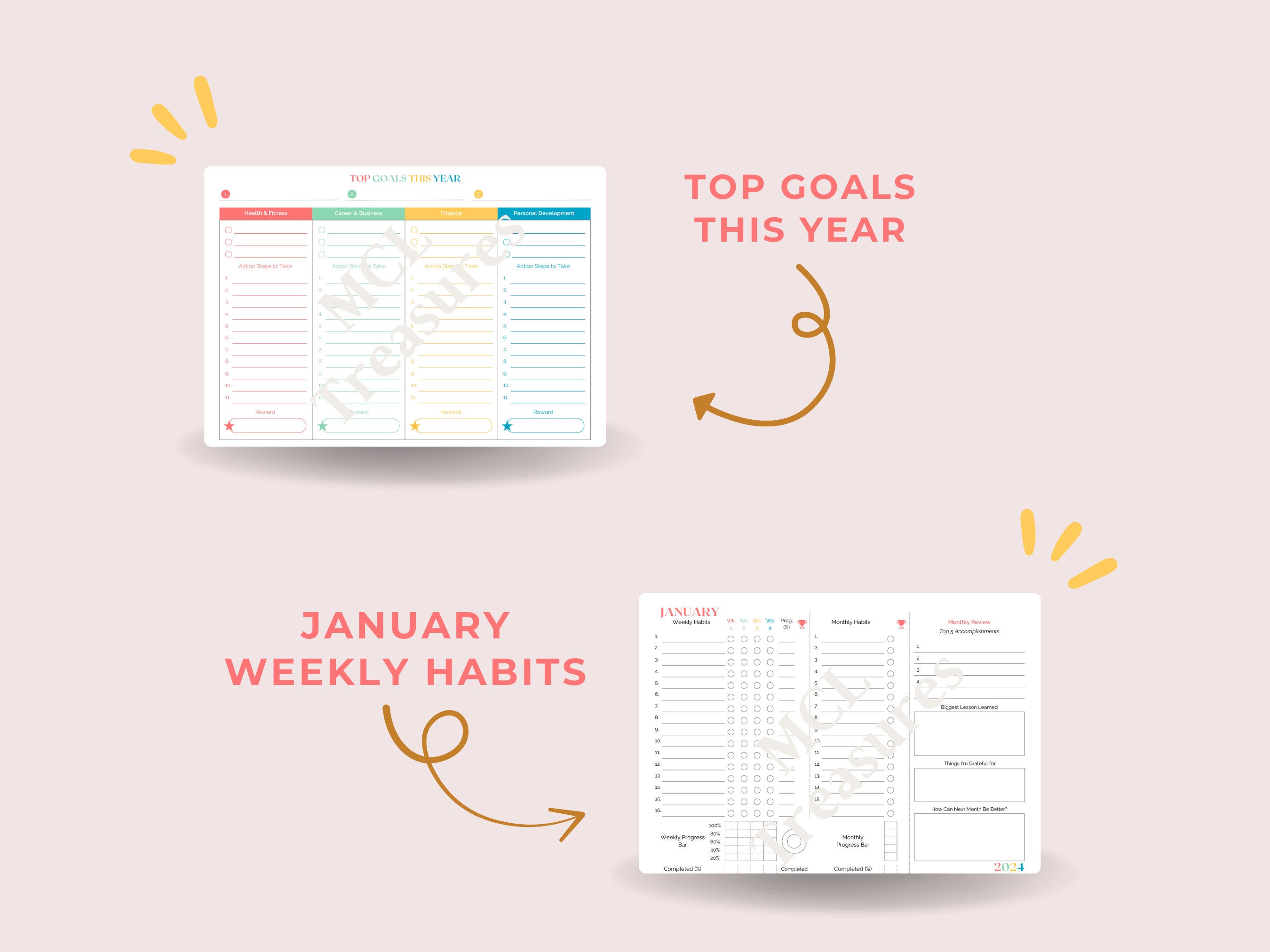 The Ultimate Yearly Habit Tracker Bundle: Month by Month Guide for an ...