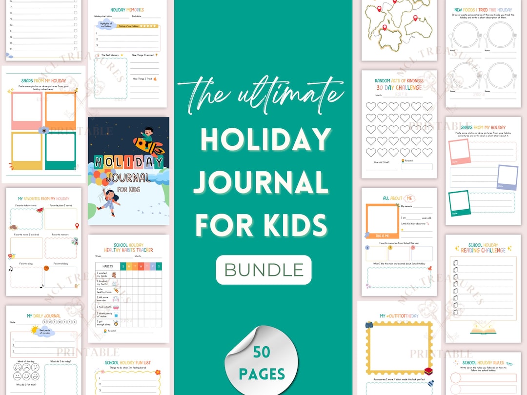 Kids Holiday Journal, Digital Christmas Journal, Holiday Memories ...