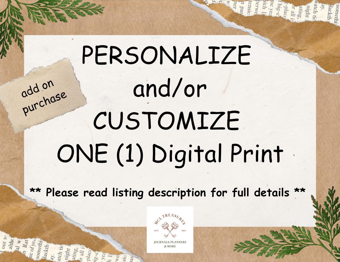 Personalized and Custom Edit Request for One Digital Print, Custom ...