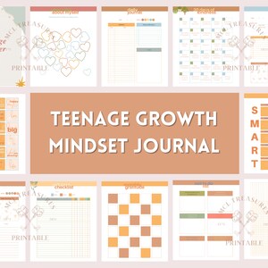 Teenage Growth Mindset Journal, Printable Self-esteem Planner, Personal ...