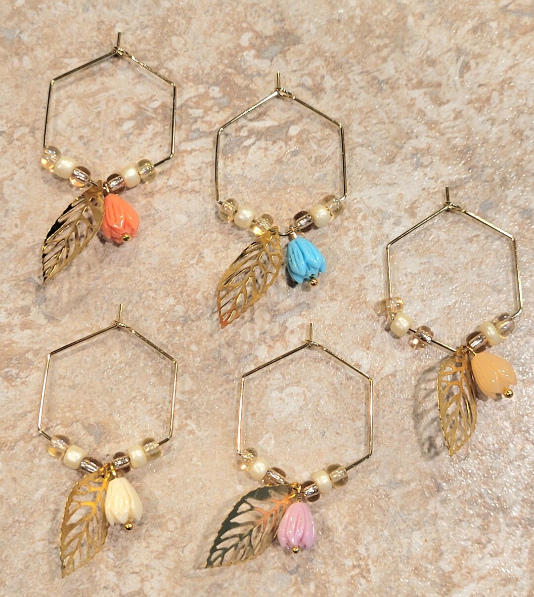 Pikake Wine Glass Charms Set - Etsy