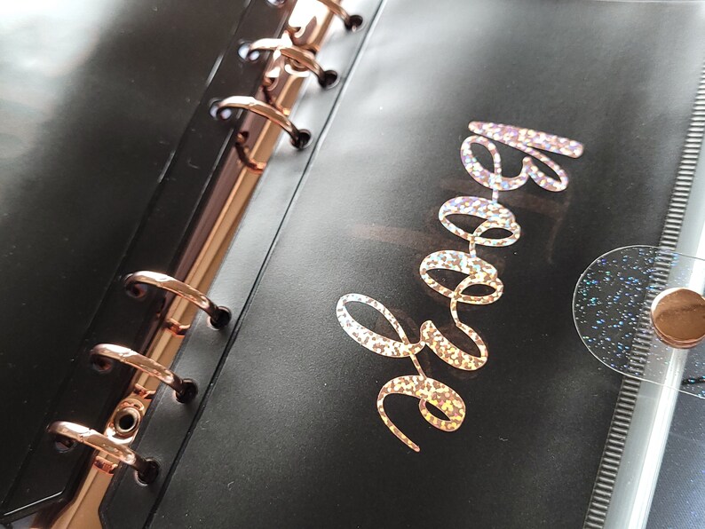 A6 Rose Gold Glitter Binder W/custom Envelopes - Etsy