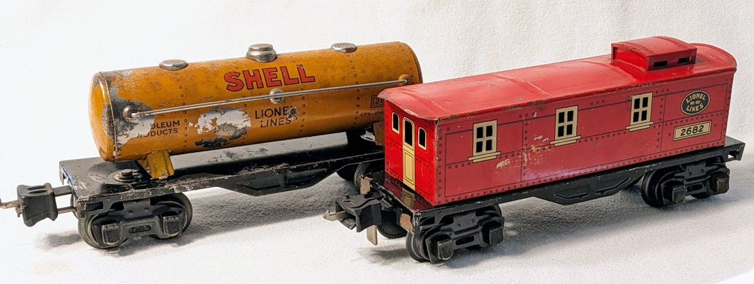 Lionel Pre-war Freight Lot 2680 Shell Tank Car & 2682 Caboose Ready to ...