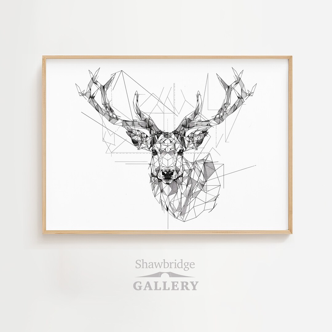 Red Stag Modern Art, DIGITAL DOWNLOADABLE PRINT, Wall Art, Scottish ...