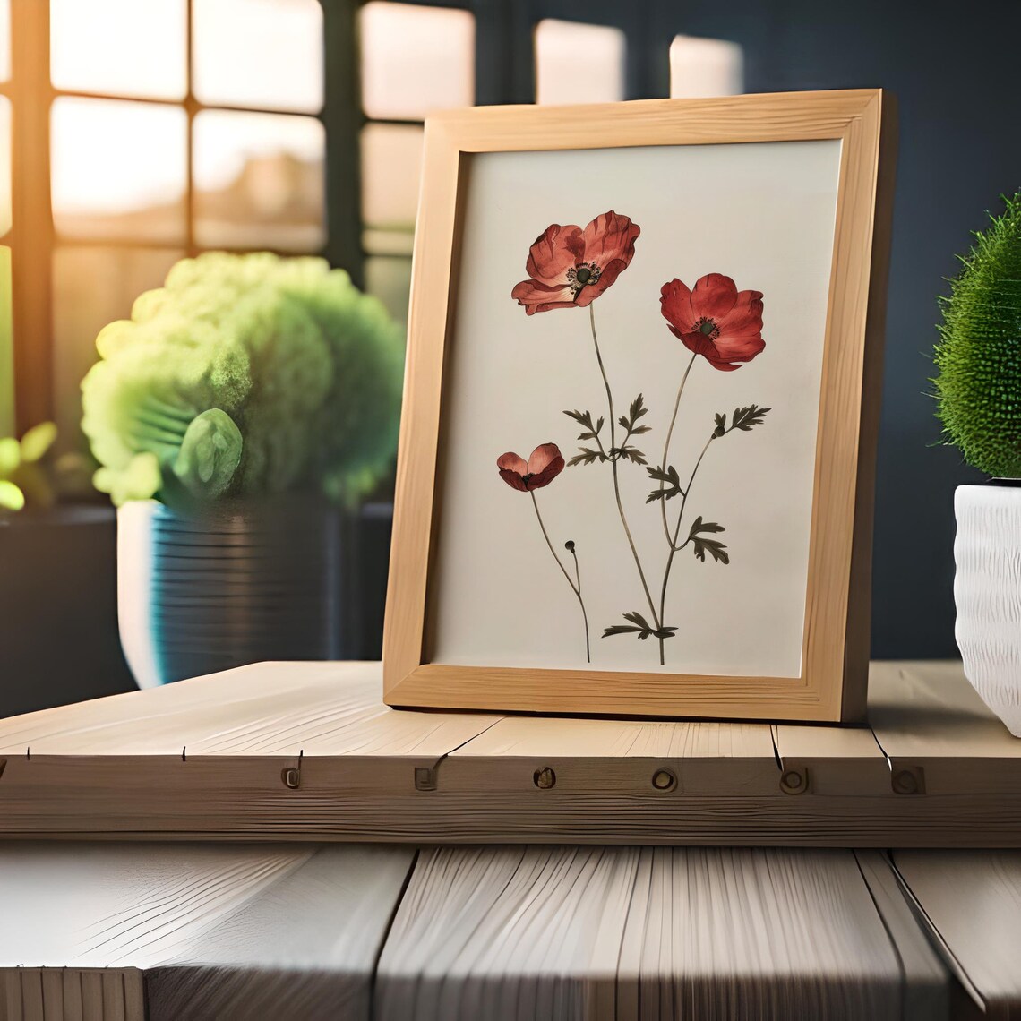 Vintage Poppy Wall Art - Instant Download Retro Print for Home Decor ...