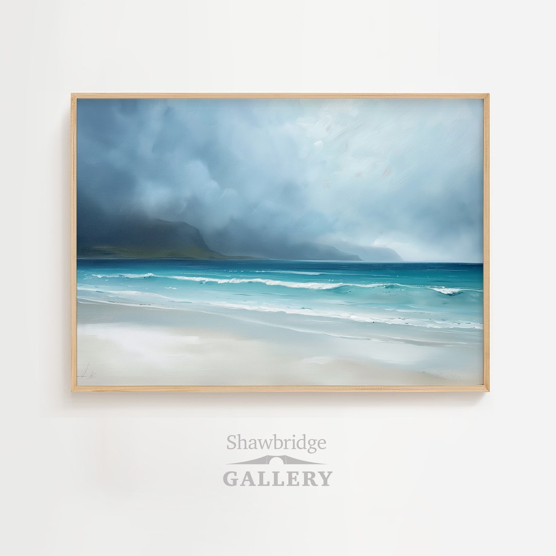 Scottish Island Beach Scene Oil Painting DIGITAL PRINT Wall Art ...