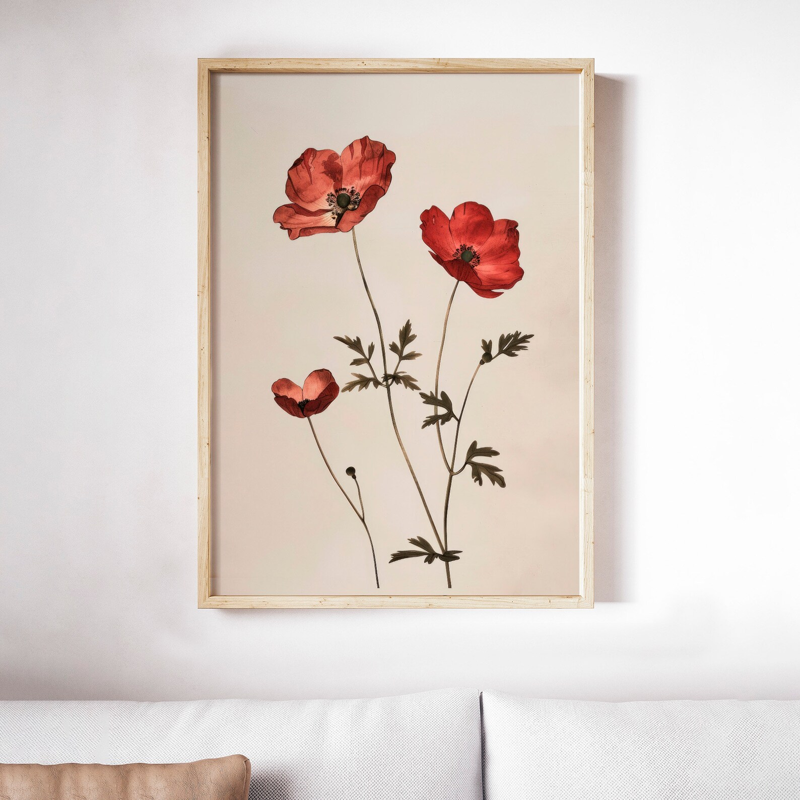 Vintage Poppy Wall Art - Instant Download Retro Print for Home Decor ...